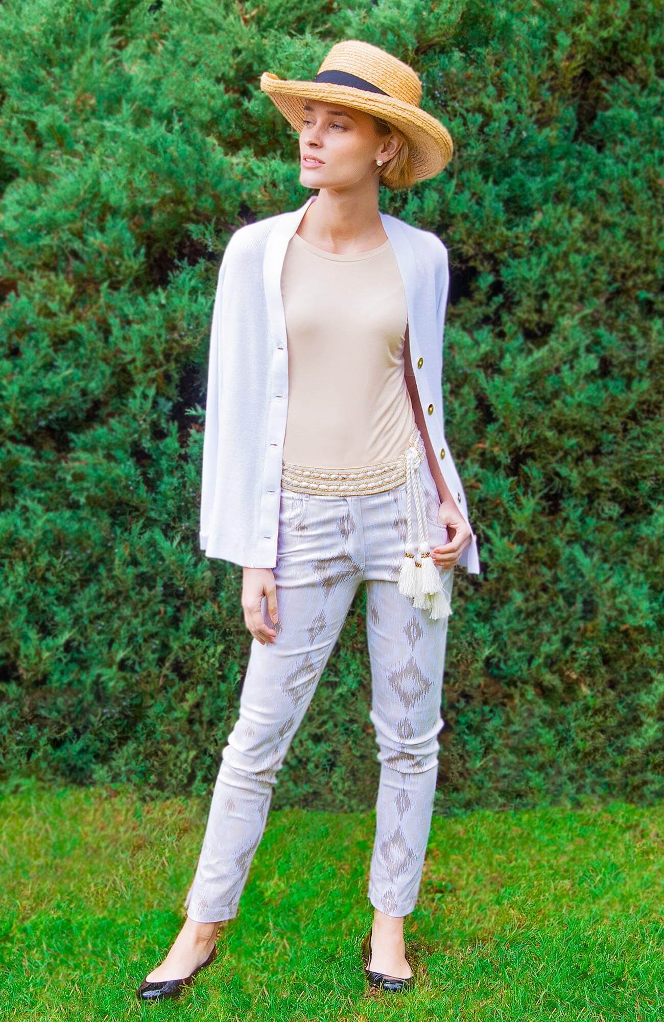 GripeLess Cotton Spandex Jeans - Kitt Ikat - Final Sale - Gretchen Scott