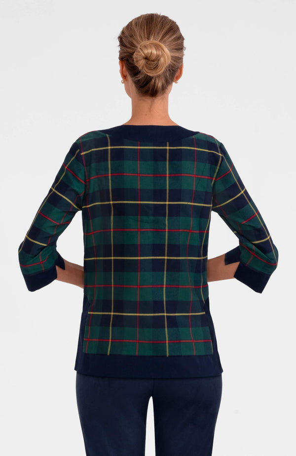 Split Neck Tunic - Plaidly Cooper - Gretchen Scott